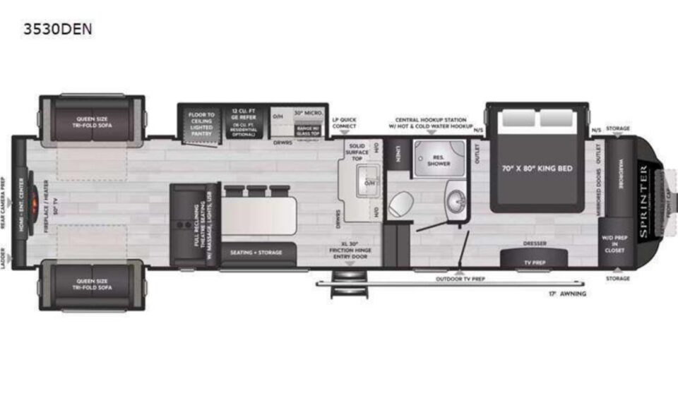 New 2022 Keystone RV Sprinter Limited 3530DEN Fifth Wheel RV (Floor ...