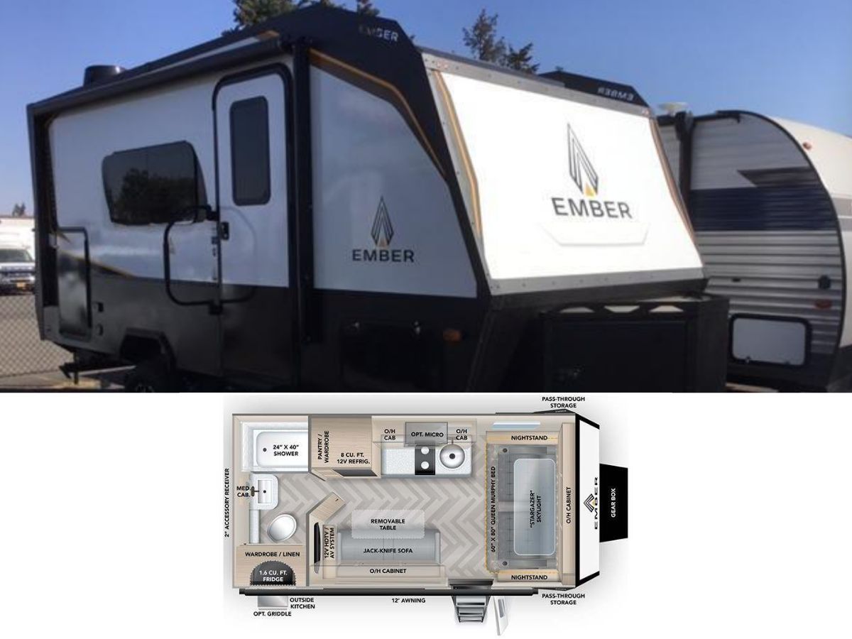 New 2022 Ember OVERLAND 170MRB Travel Trailer RV (Floor Plan) - RVJunket