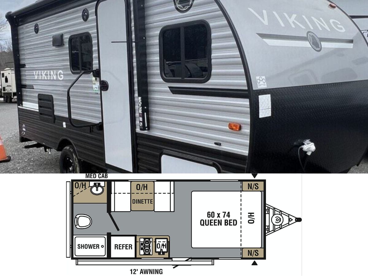New 2022 Coachmen Viking RVs 17FQ Travel Trailer RV (Floor Plan) - RVJunket