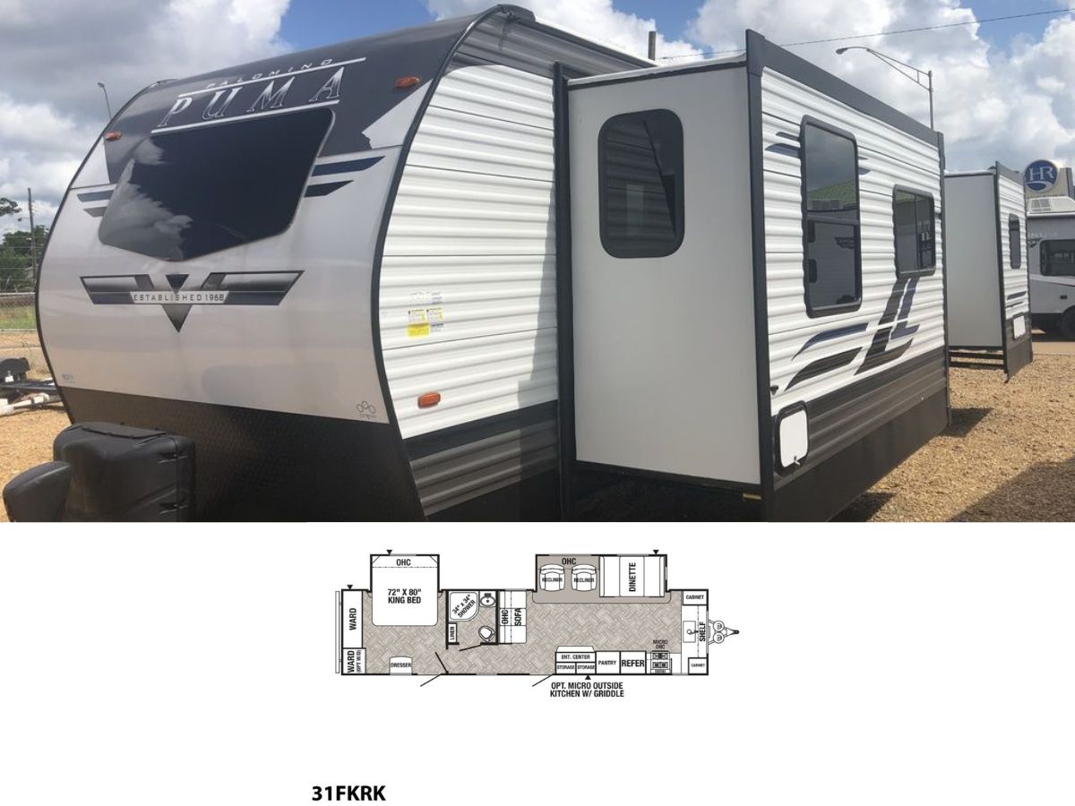 New 2022 Palomino Puma 31FKRK Travel Trailer RV (Floor Plan) - RVJunket