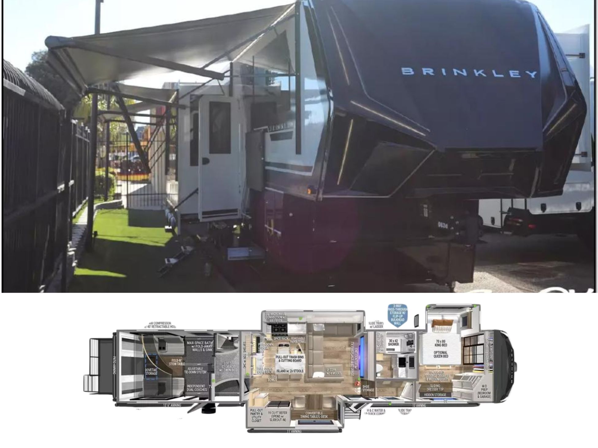 New 2024 Brinkley Fifth Wheel Toy Hauler RV Model G 3950 (Floor Plan) - RVJunket