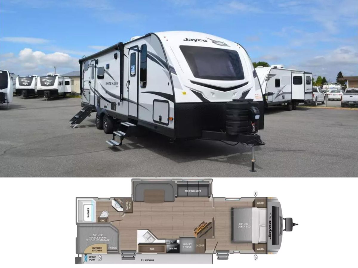 New 2024 Jayco Travel Trailer RV White Hawk 29BH (Floor Plan) - RVJunket